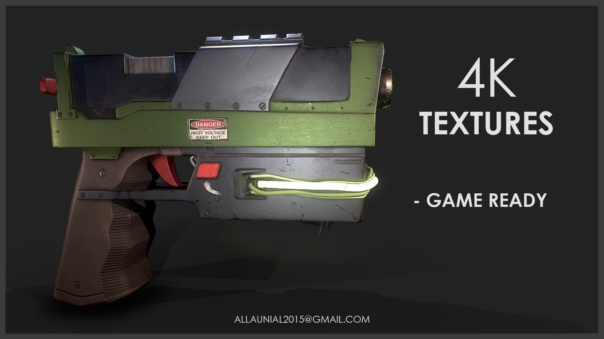 3D model Cyber Gun LP-HP Bake VR / AR / low-poly | CGTrader