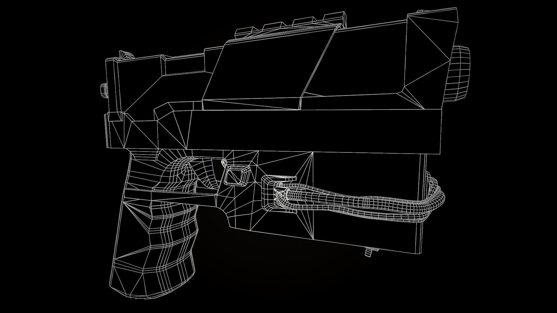 3D model Cyber Gun LP-HP Bake VR / AR / low-poly | CGTrader