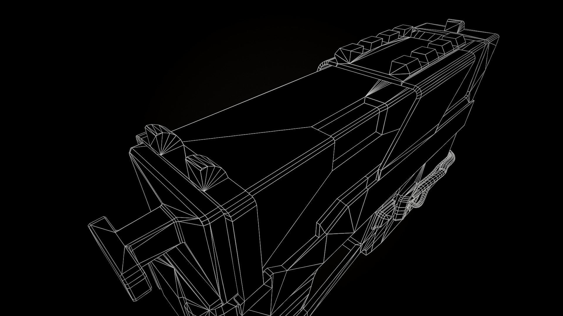 3D model Cyber Gun LP-HP Bake VR / AR / low-poly | CGTrader