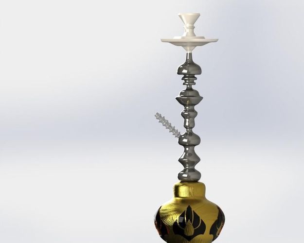 hukkah gold and silver hookah free 3D model | CGTrader