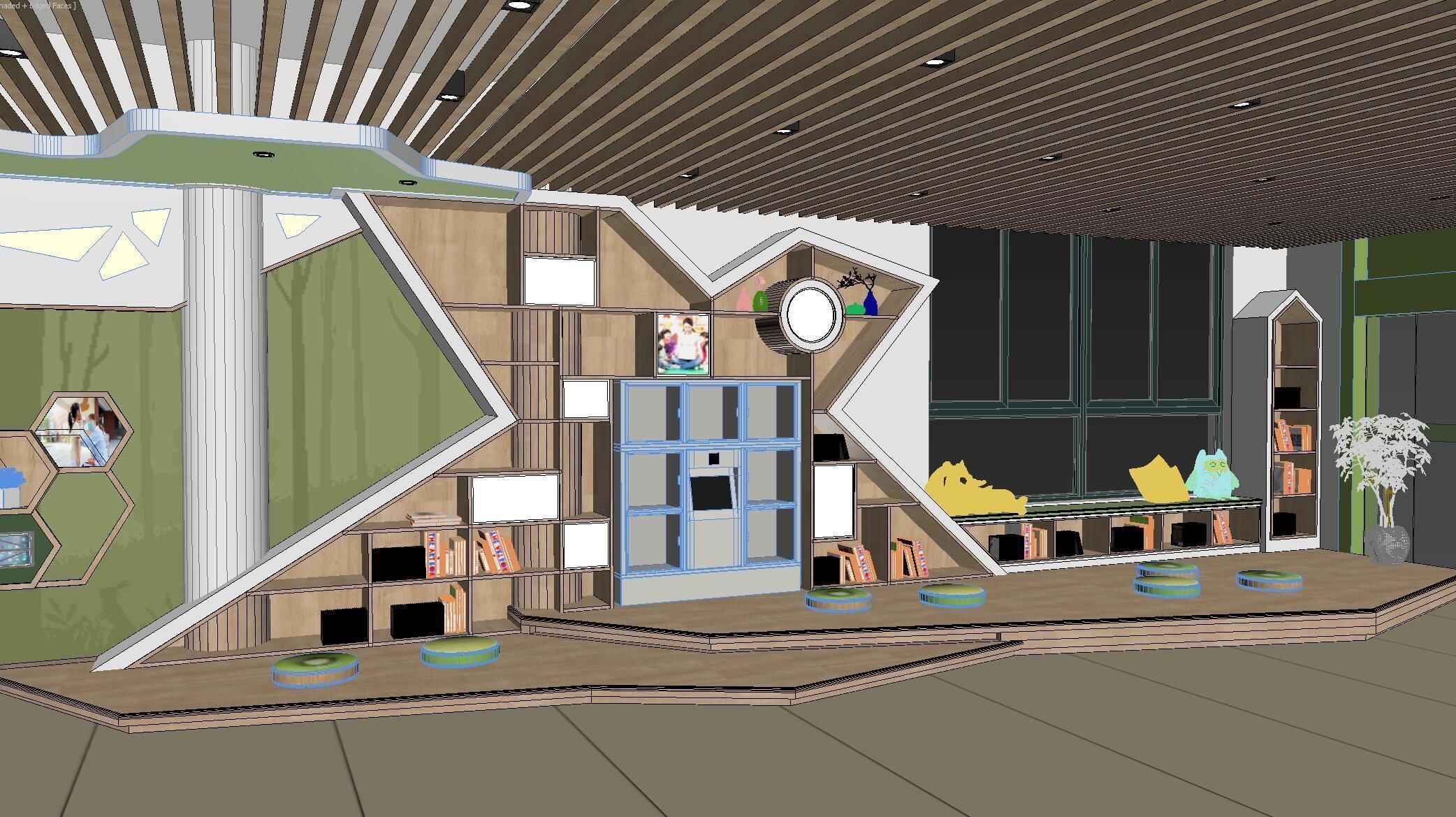 Kindergarten school entrance hall display wall 3D model | CGTrader