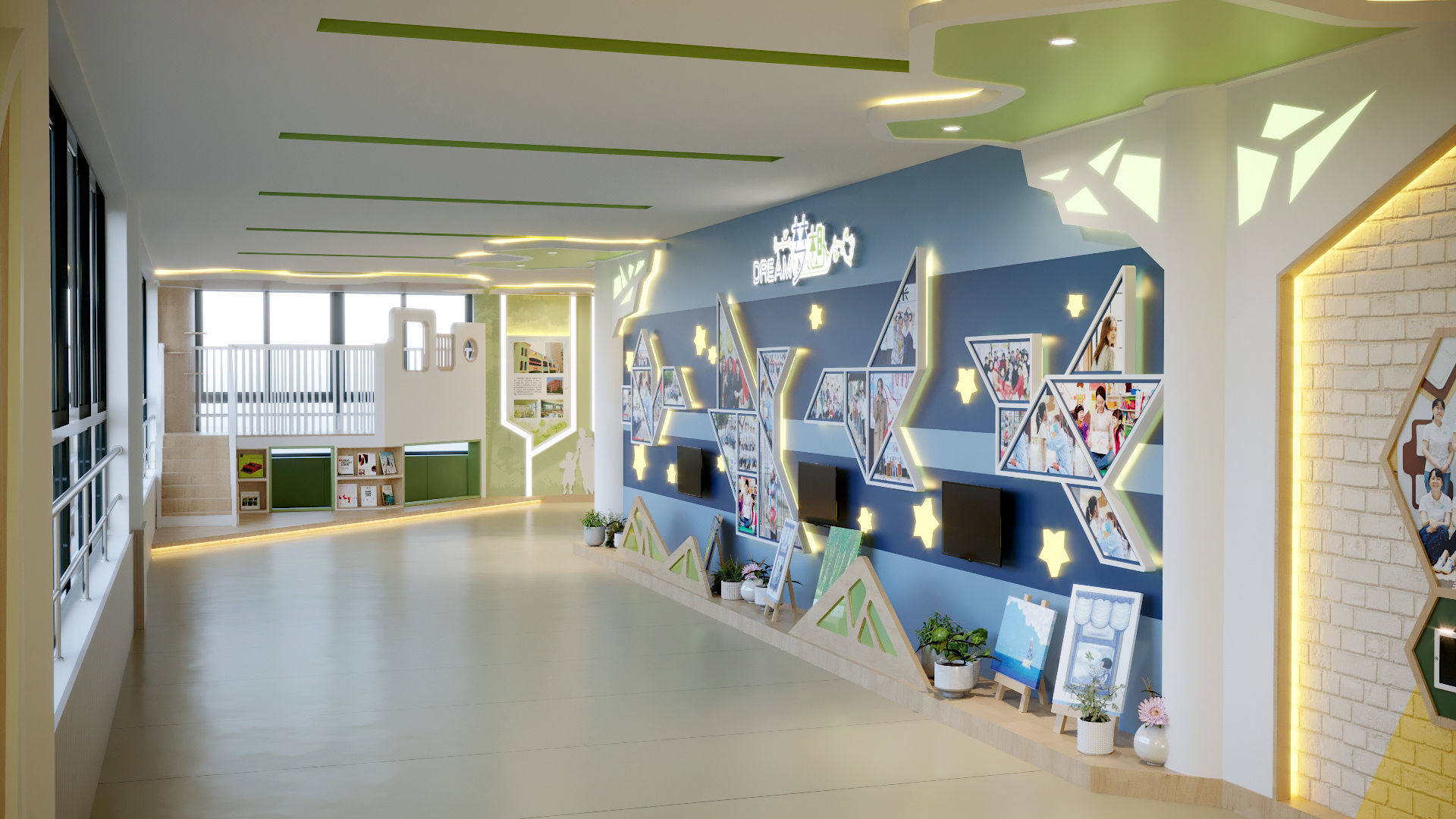 Kindergarten school entrance hall display wall 3D model | CGTrader