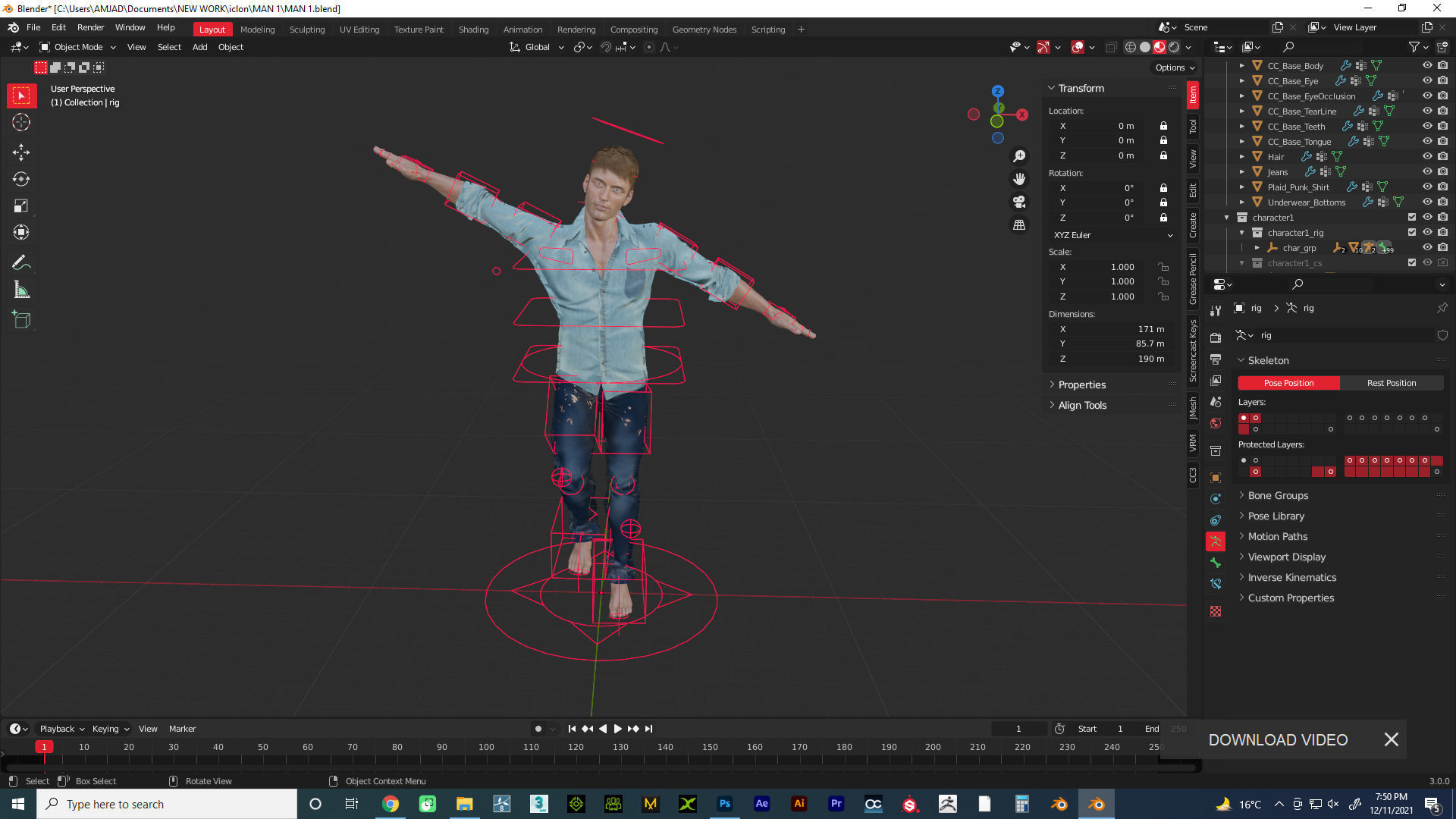 3D model very realistic human character model full textuared real skin ...