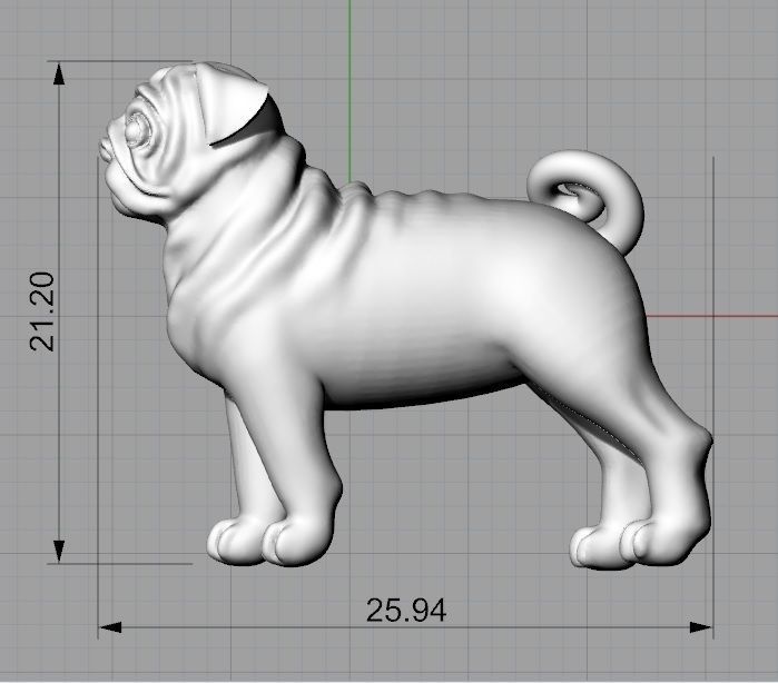 Pug 3D print model 3D model 3D printable | CGTrader