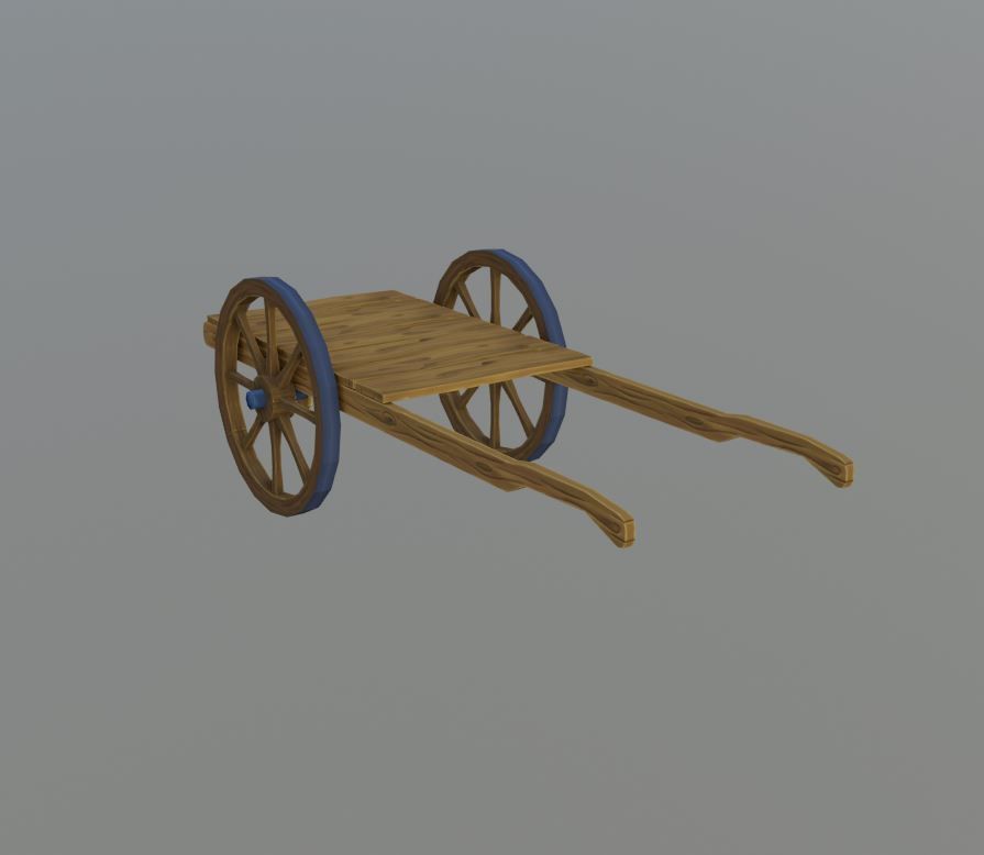 3D model Stylized Low Poly Handpainted Cart pack VR / AR / low-poly ...