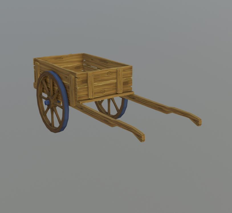 3D model Stylized Low Poly Handpainted Cart pack VR / AR / low-poly ...