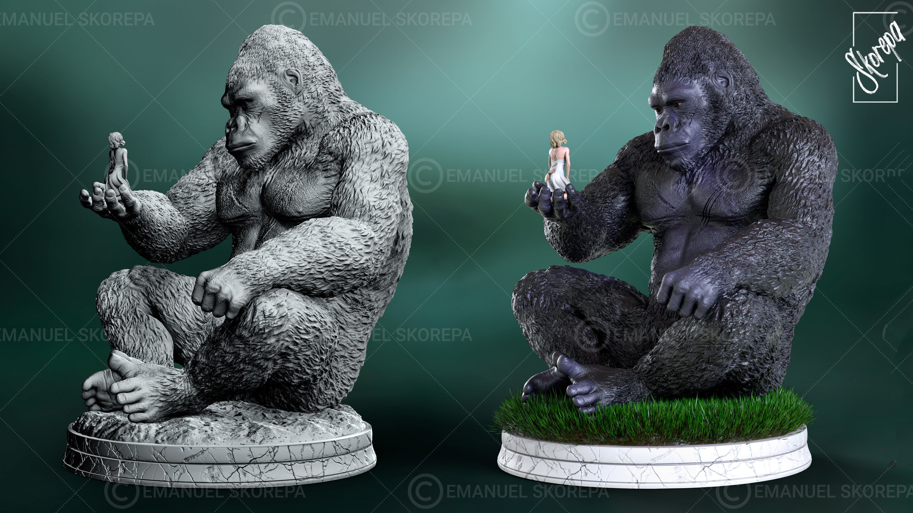 King Kong 3D model 3D printable | CGTrader