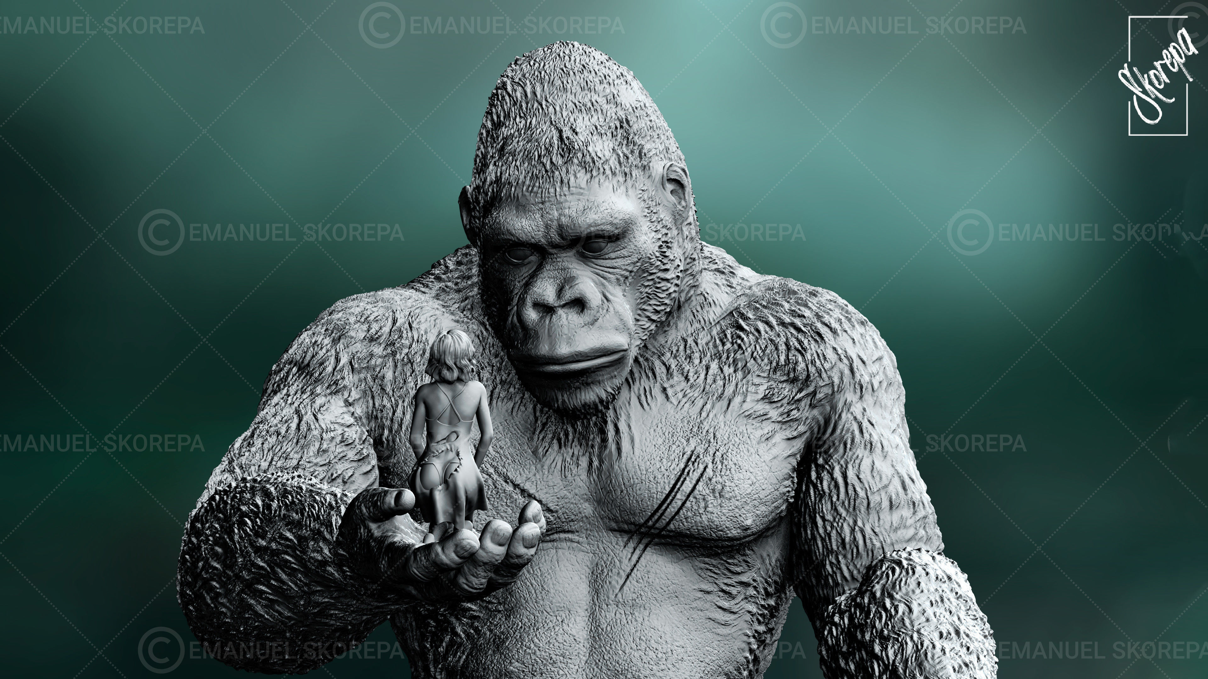 King Kong 3D model 3D printable | CGTrader