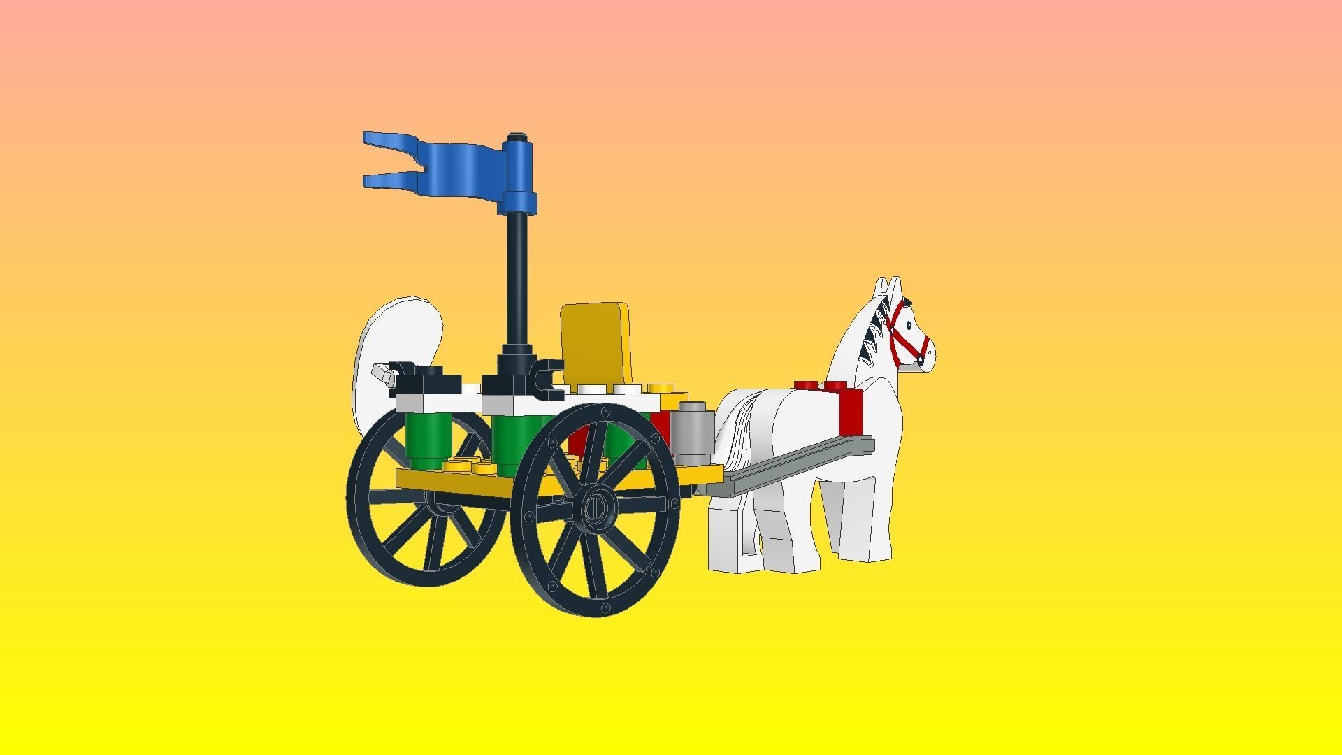 Lego Carriage Model 0045 3D model | CGTrader