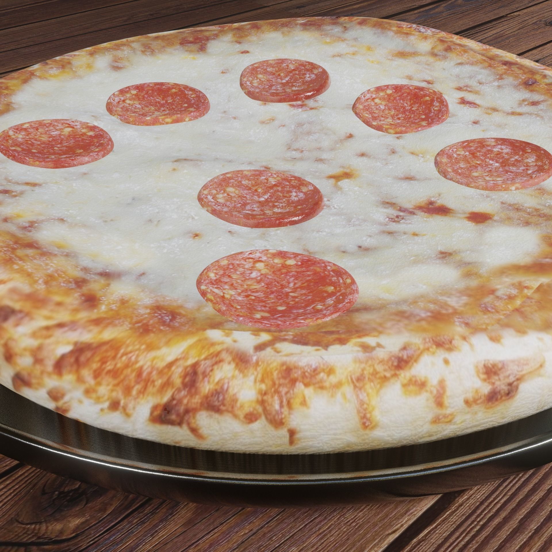 3D model Crust Pepperoni Pizza VR / AR / low-poly | CGTrader