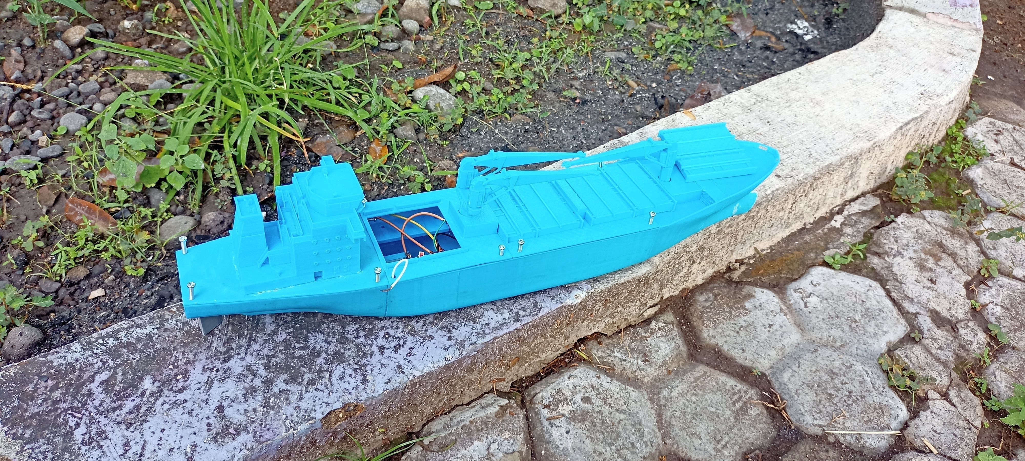 cargo ship miniature for RC 3D model 3D printable | CGTrader