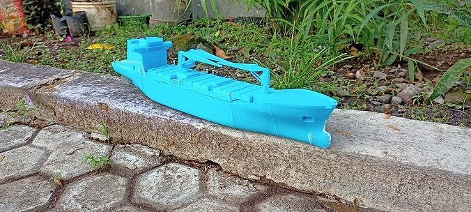 cargo ship miniature for RC 3D model 3D printable | CGTrader