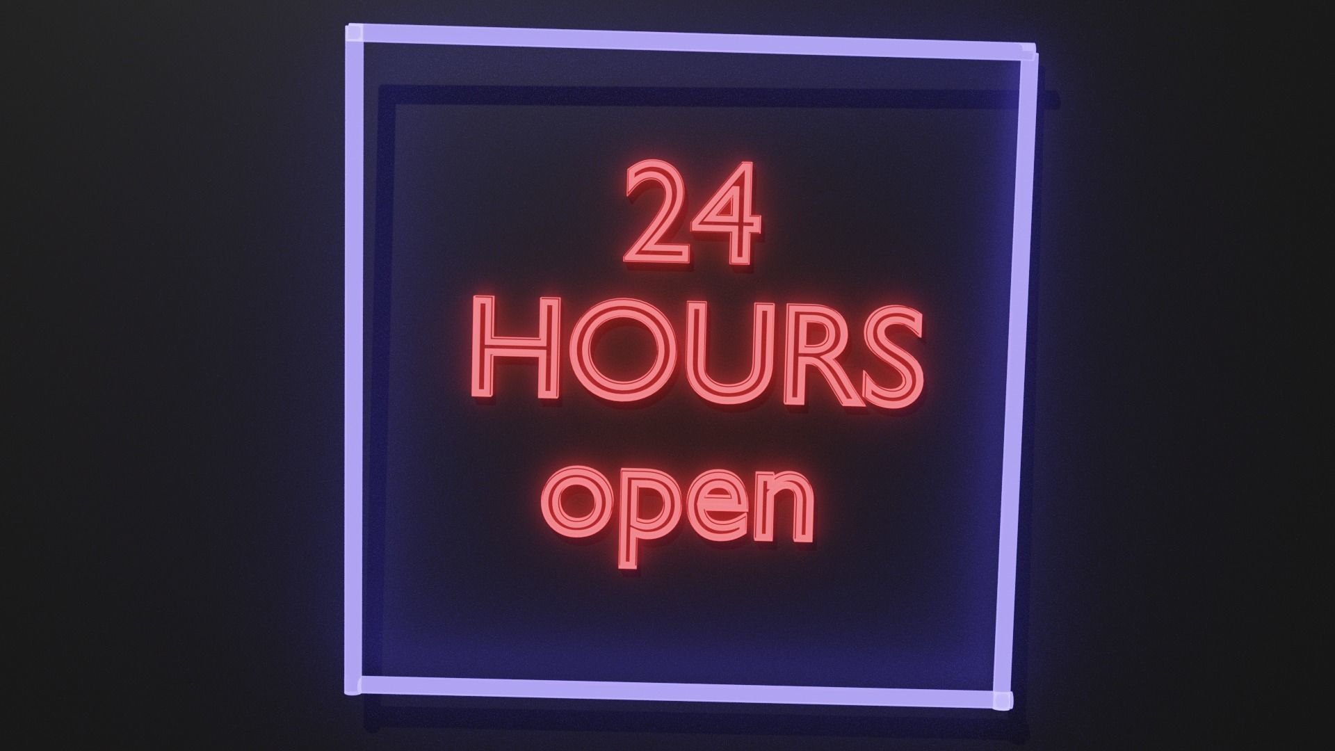 neon neon neon hours open sign 3D model | CGTrader