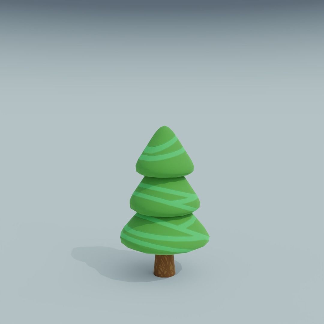 3D model 3D Asset - Low-poly stylized trees set VR / AR / low-poly ...