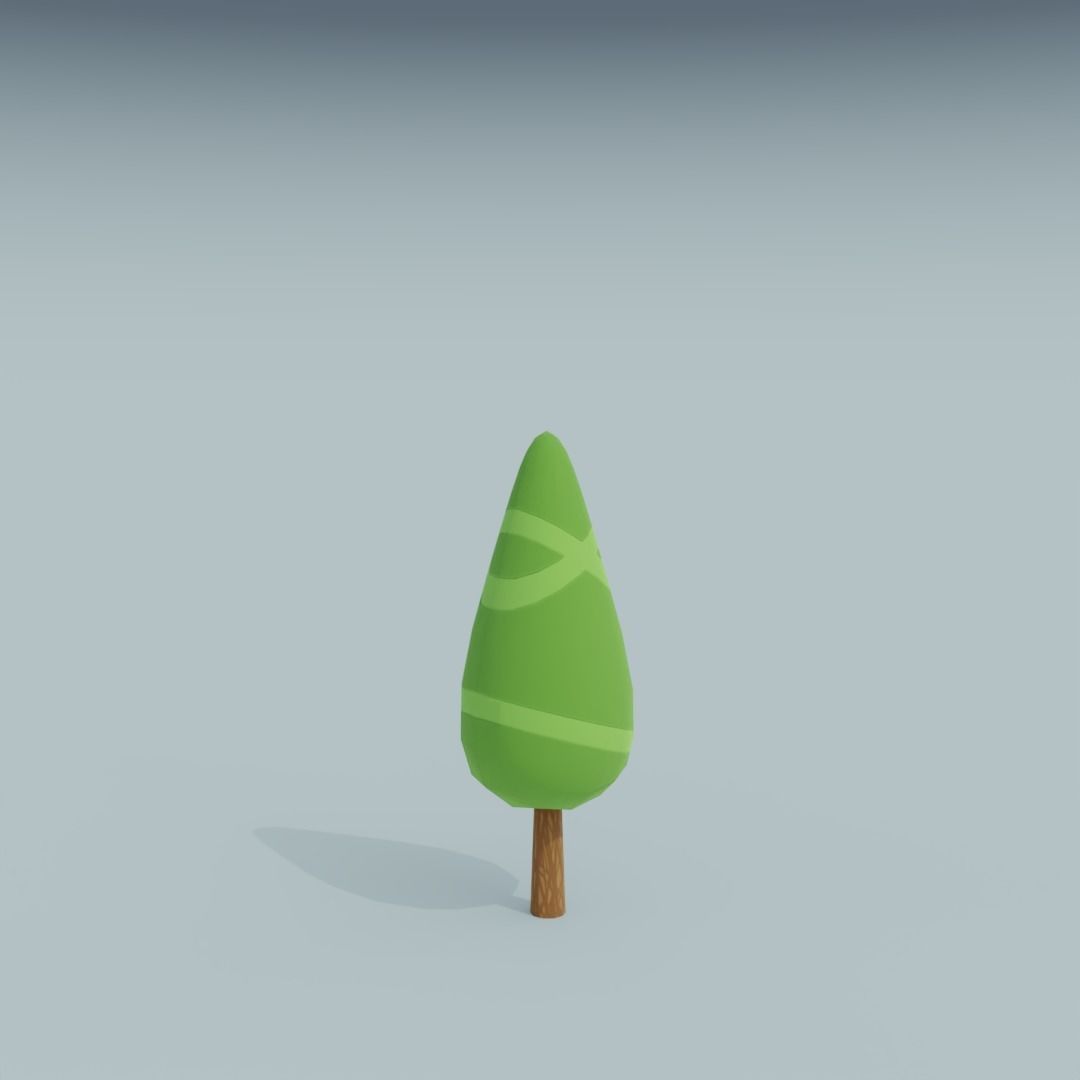 3D model 3D Asset - Low-poly stylized trees set VR / AR / low-poly ...