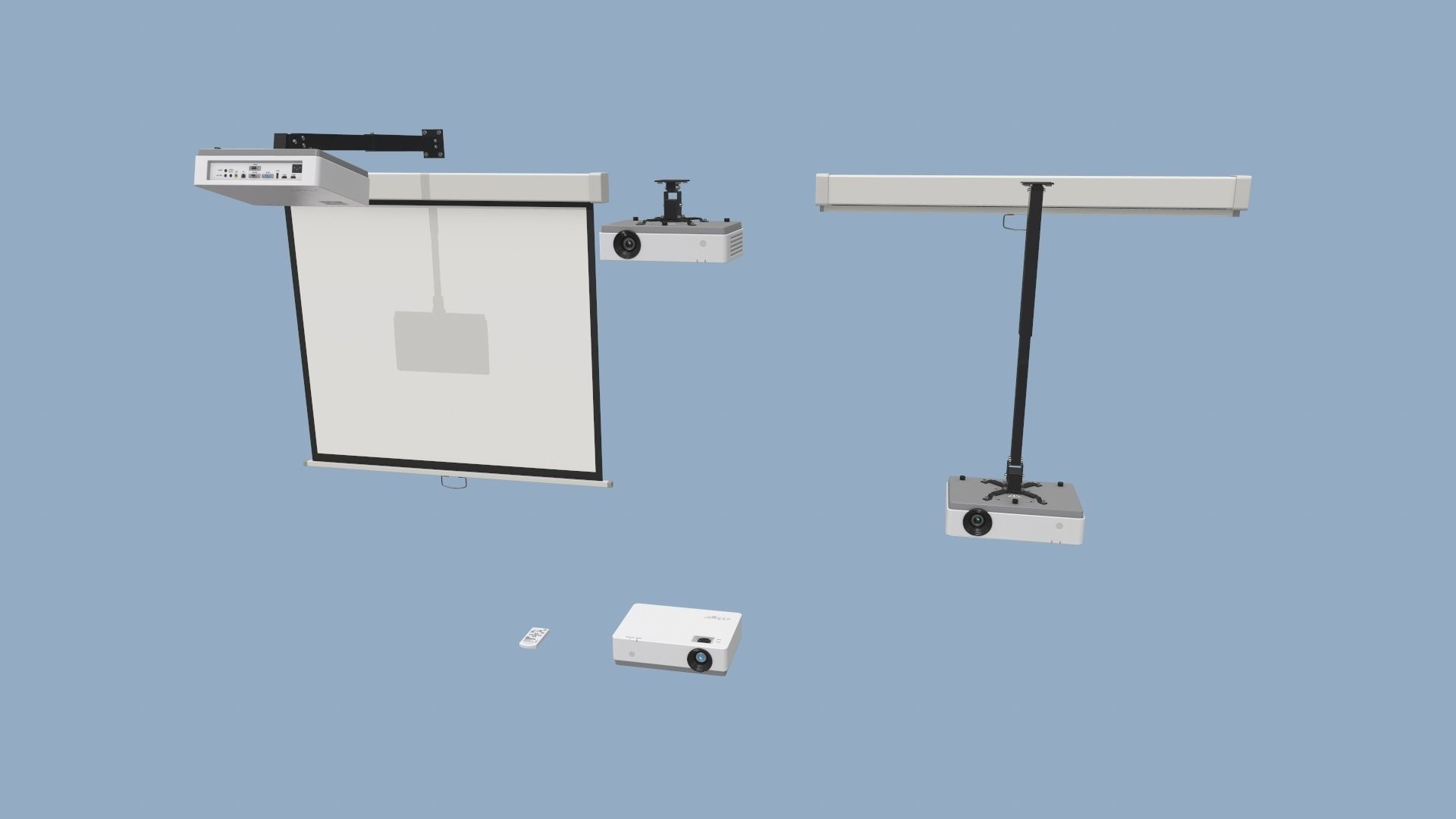 3D model Projector and Screen VR / AR / low-poly | CGTrader