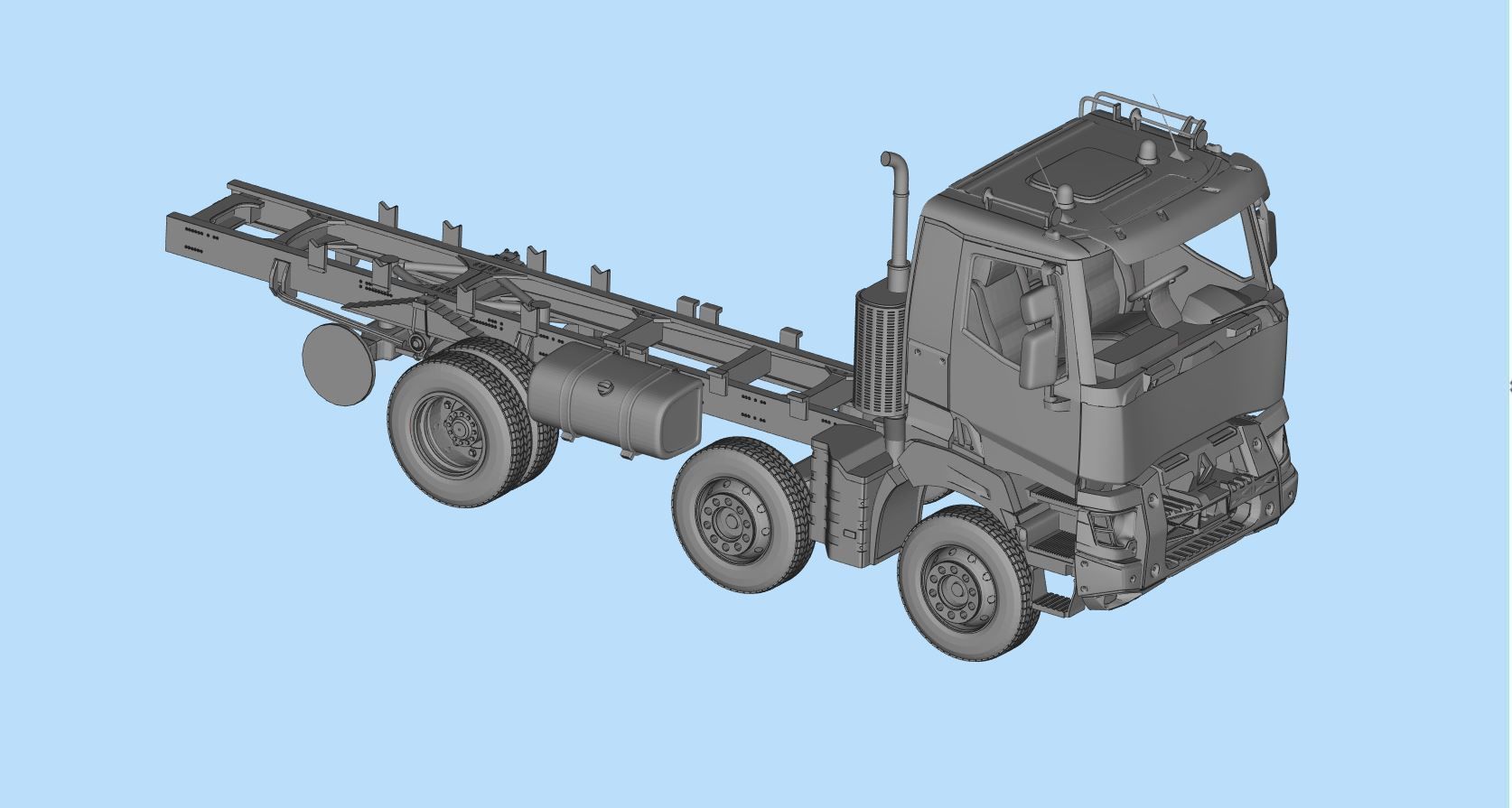 French 3D print Truck Cab series K 3 RC car body 3D model 3D printable ...