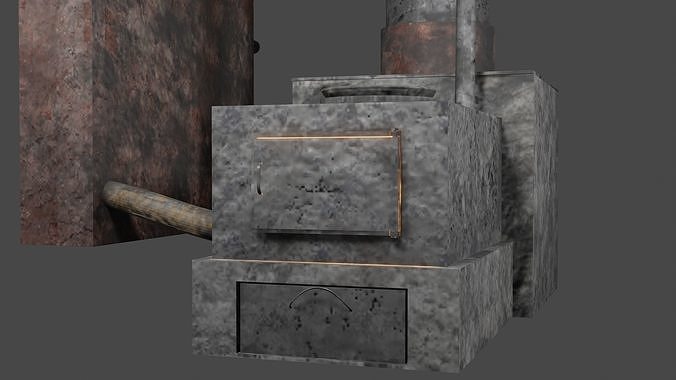 3D model 3d furnace old stove with fire in it VR / AR / low-poly | CGTrader