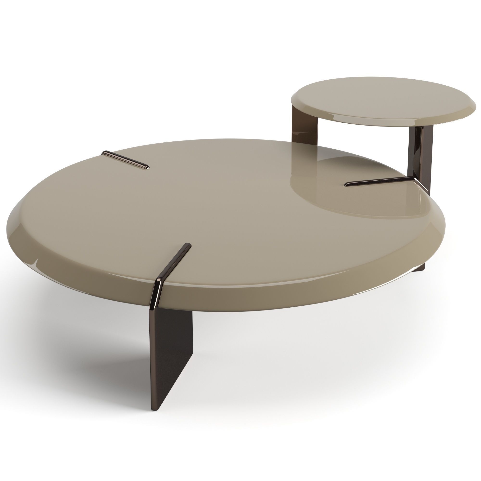 Minotti Keel round coffee tables set 3D model | CGTrader