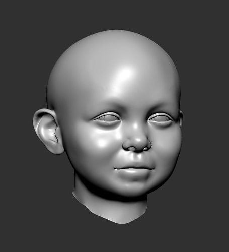 Child head basemsesh 3D model | CGTrader