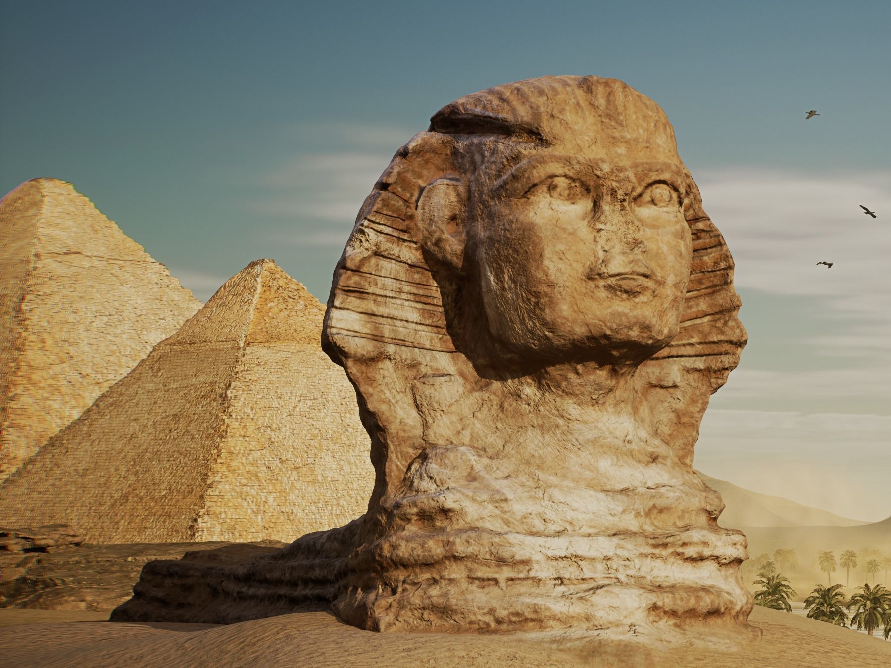 3D model Egypt Great Sphinx VR / AR / low-poly | CGTrader