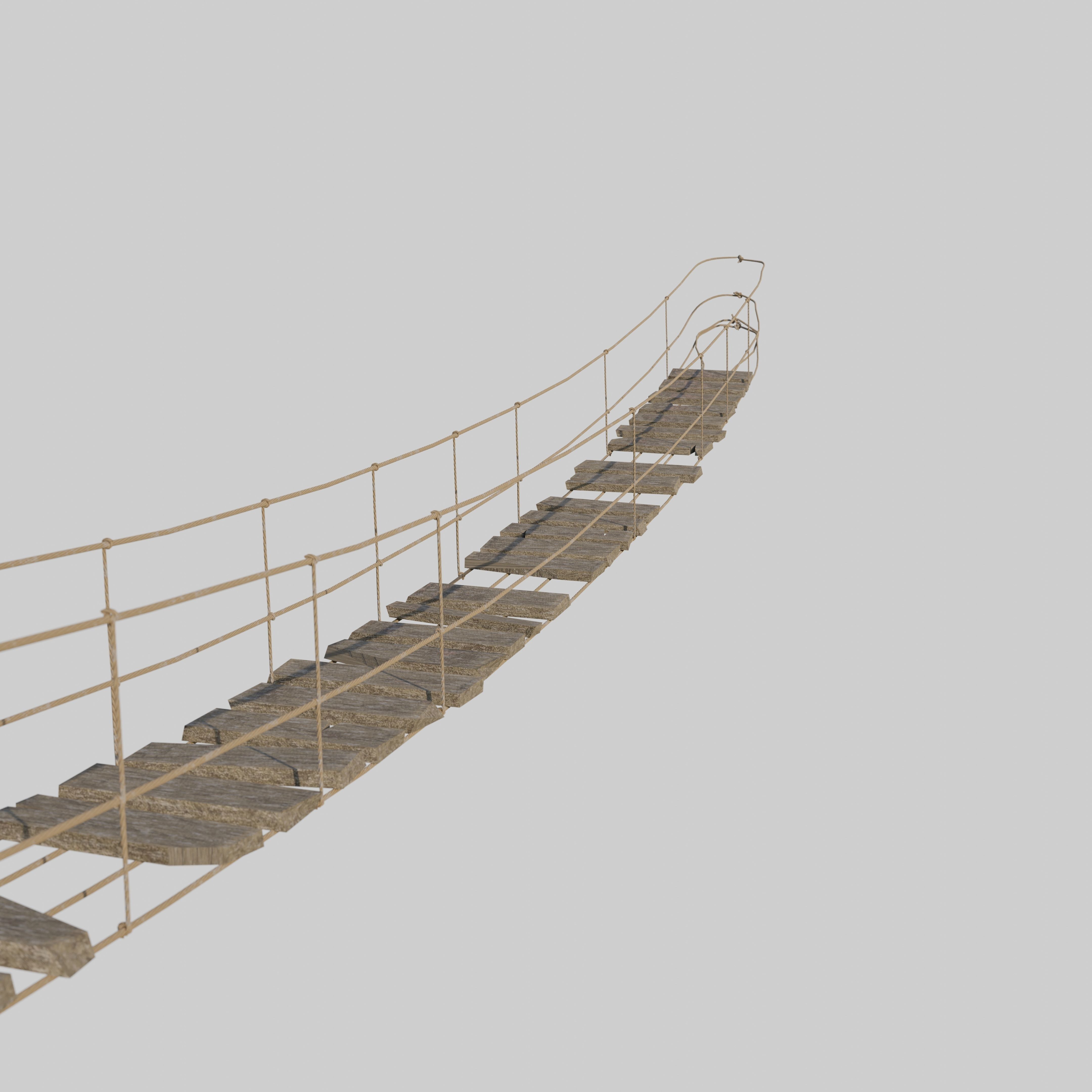 3D model Suspension rope bridge animated VR / AR / low-poly | CGTrader
