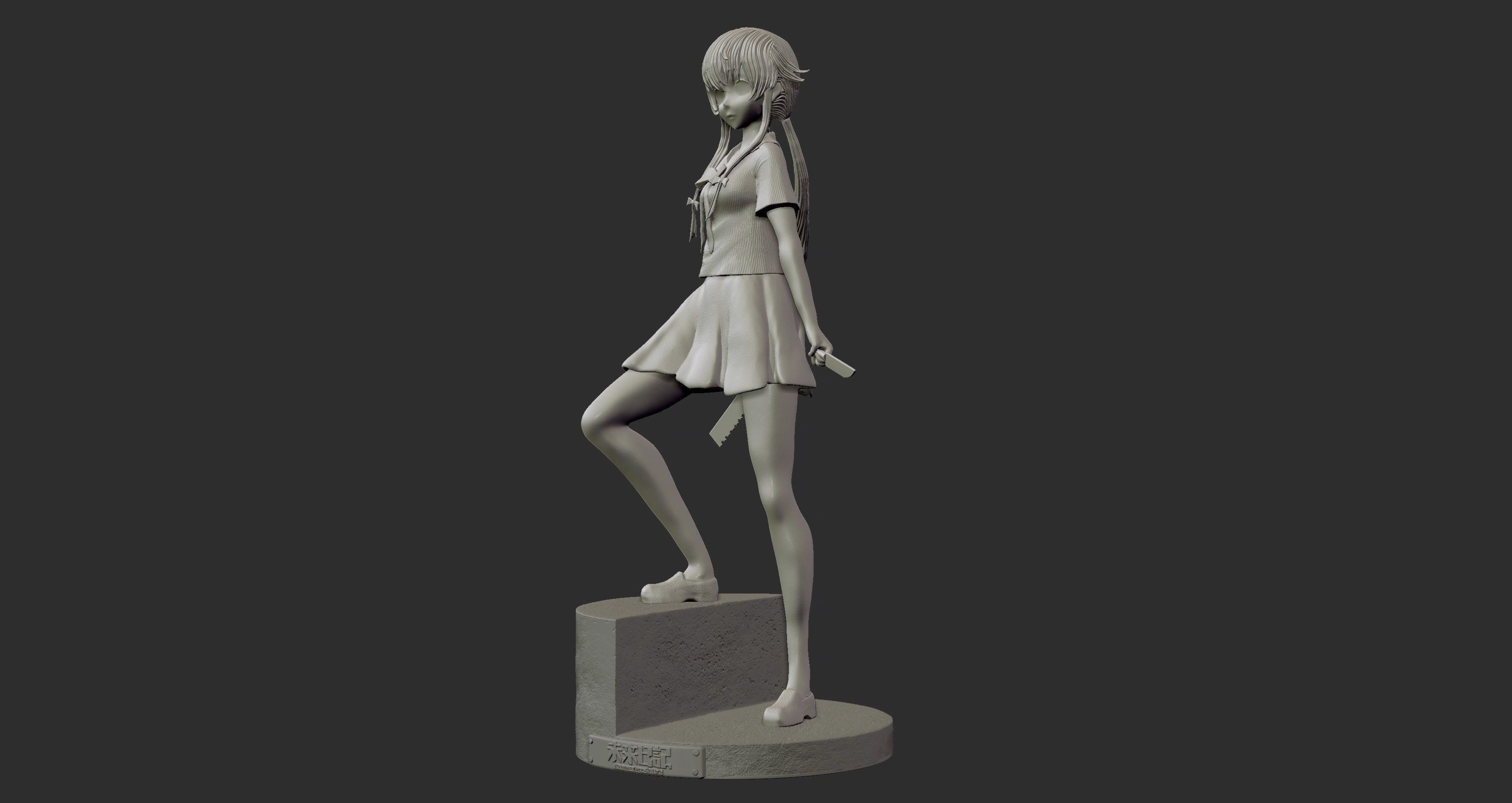 Yuno Gasai - Mirai Nikki 3D Print Figure 3D model 3D printable | CGTrader