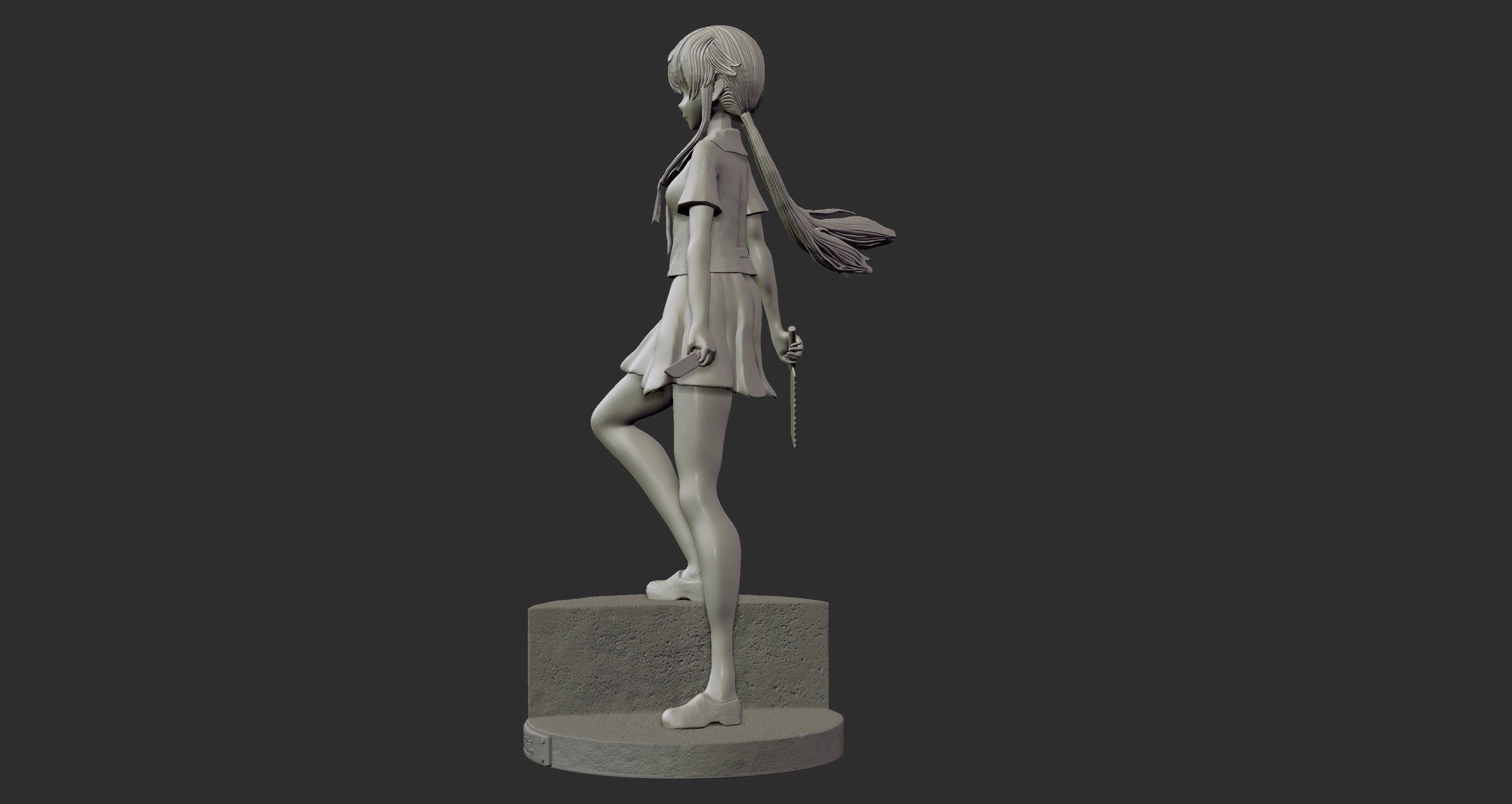 Yuno Gasai - Mirai Nikki 3D Print Figure 3D model 3D printable | CGTrader