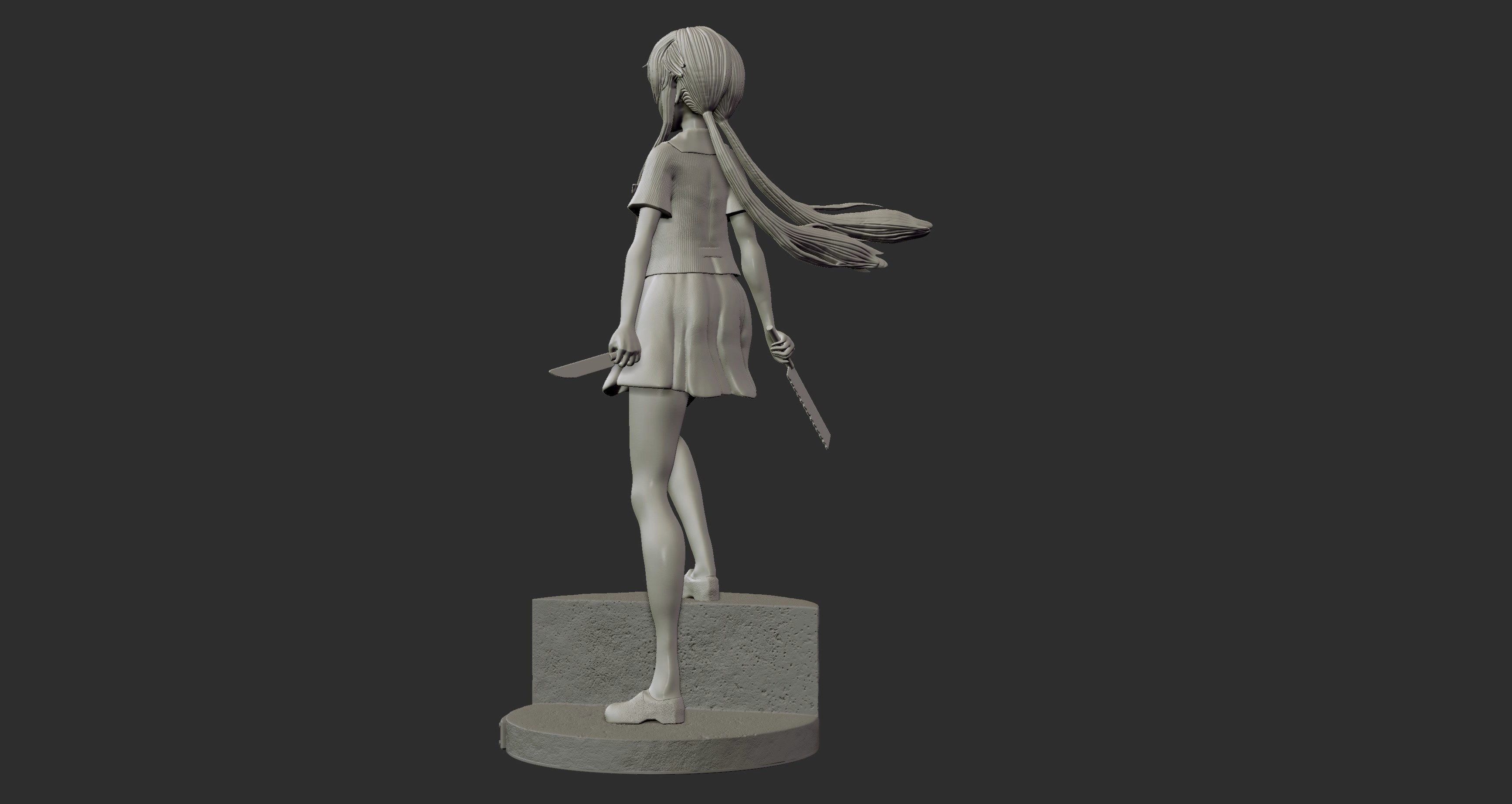 Yuno Gasai - Mirai Nikki 3D Print Figure 3D model 3D printable | CGTrader