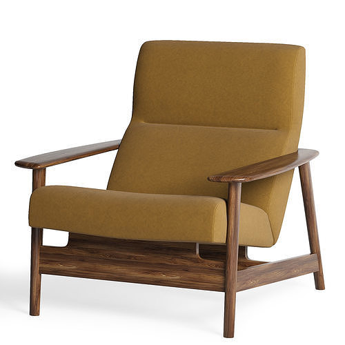 3D model Mid-Century Show Wood High-Back Chair VR / AR / low-poly ...