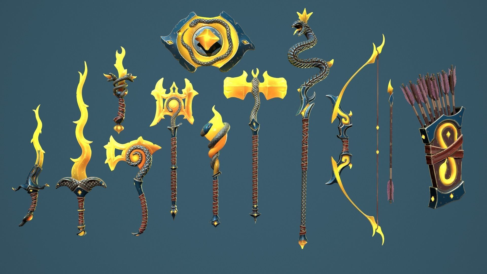 3D model Fantasy weapon snake VR / AR / low-poly | CGTrader