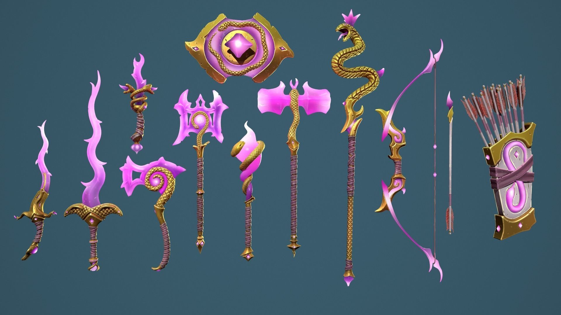 3D model Fantasy weapon snake VR / AR / low-poly | CGTrader
