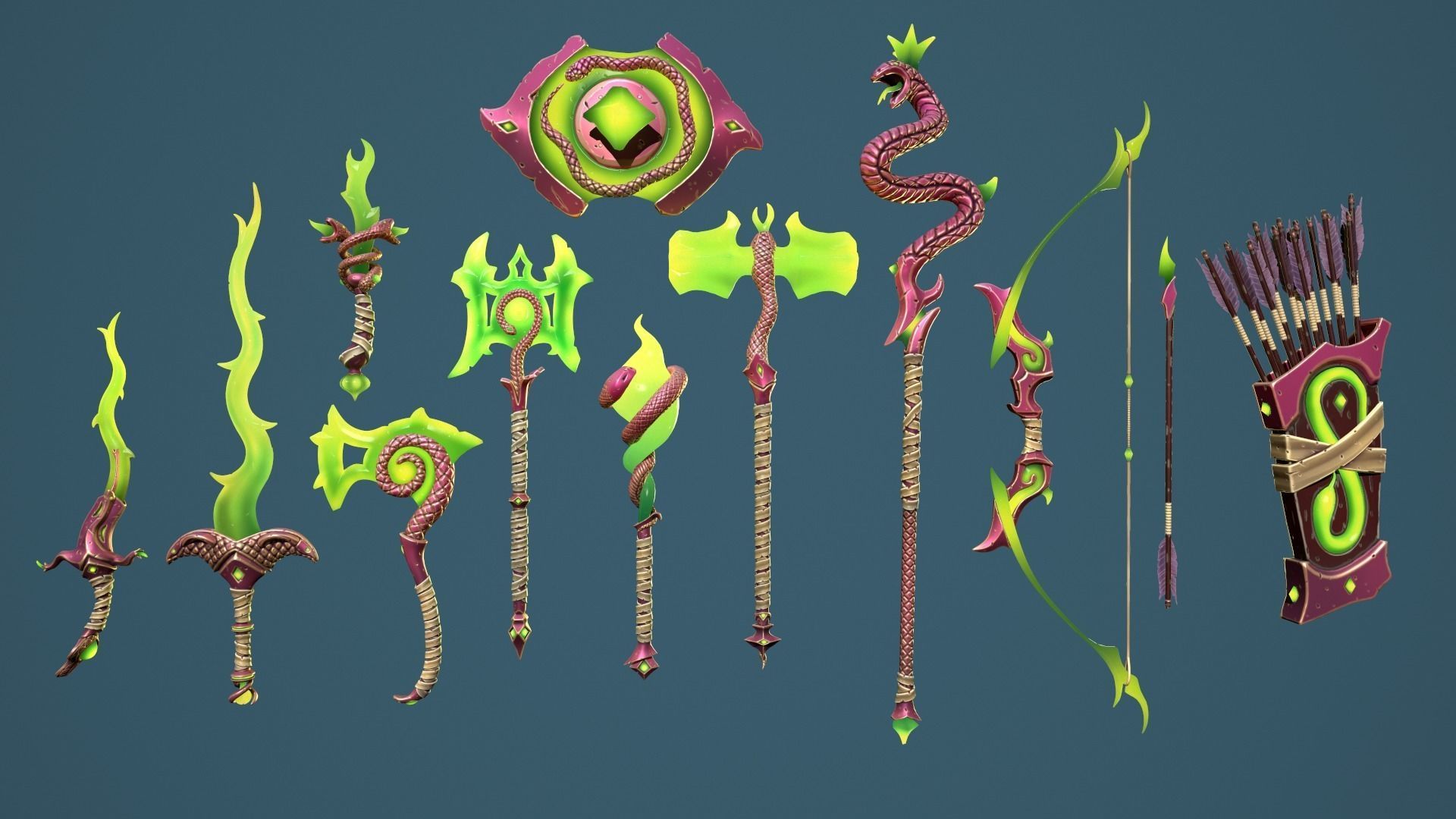 3D model Fantasy weapon snake VR / AR / low-poly | CGTrader