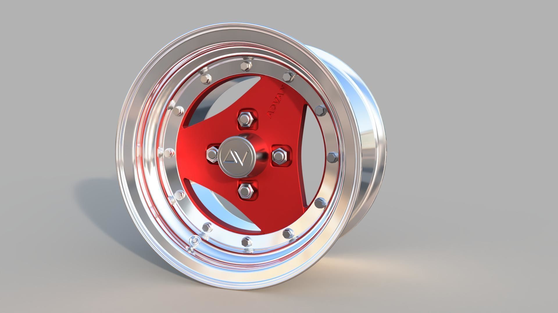 Advan 3 piece rim 3D model | CGTrader