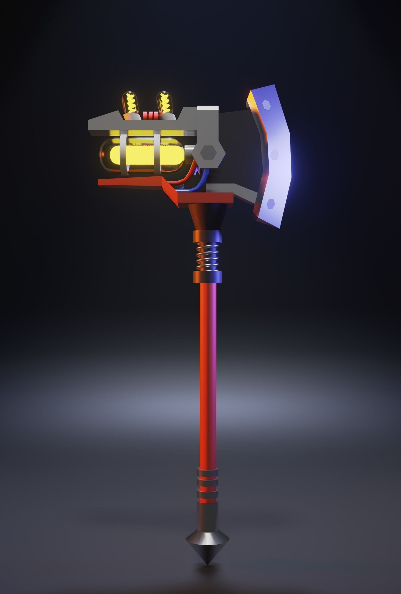 3D model battle axe with magnetic lamps VR / AR / low-poly | CGTrader