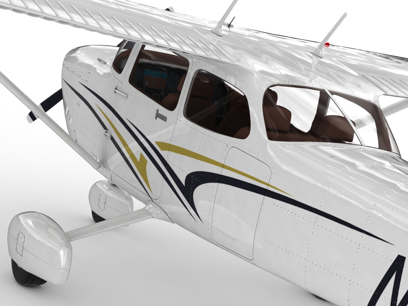 Cessna 172 Skyhawk 3D model rigged | CGTrader
