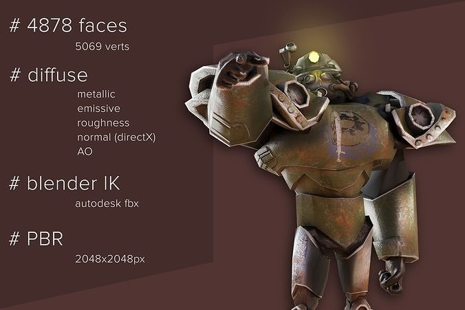3D model T51 Power Armor Paladin Stylized VR / AR / low-poly | CGTrader