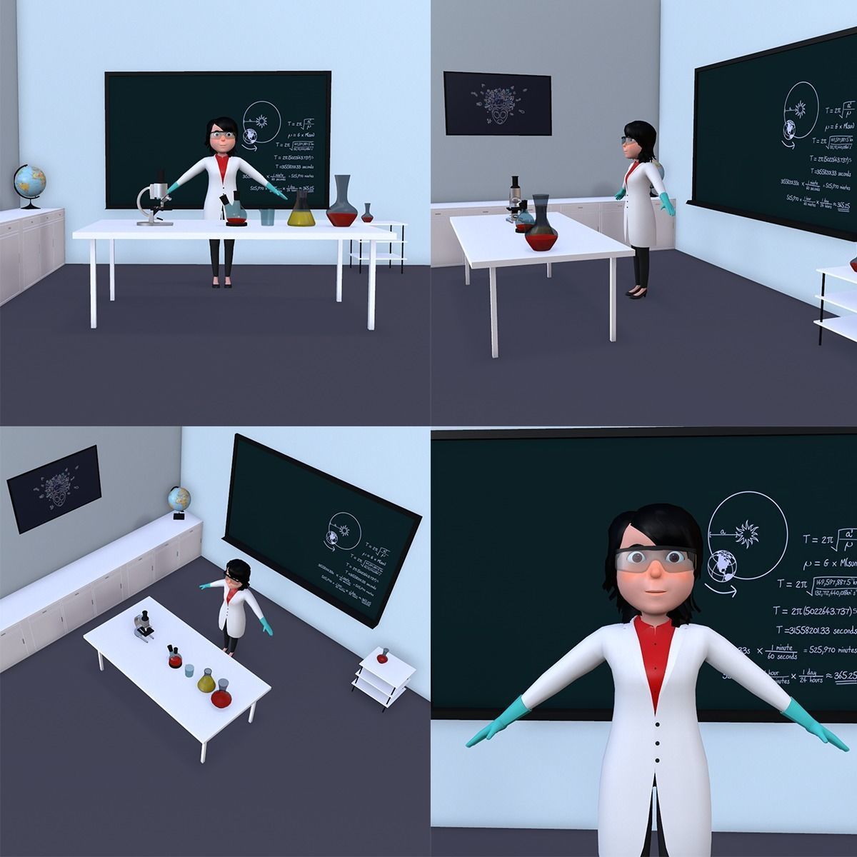 3D model Low Poly Scientist Female Character VR / AR / low-poly | CGTrader
