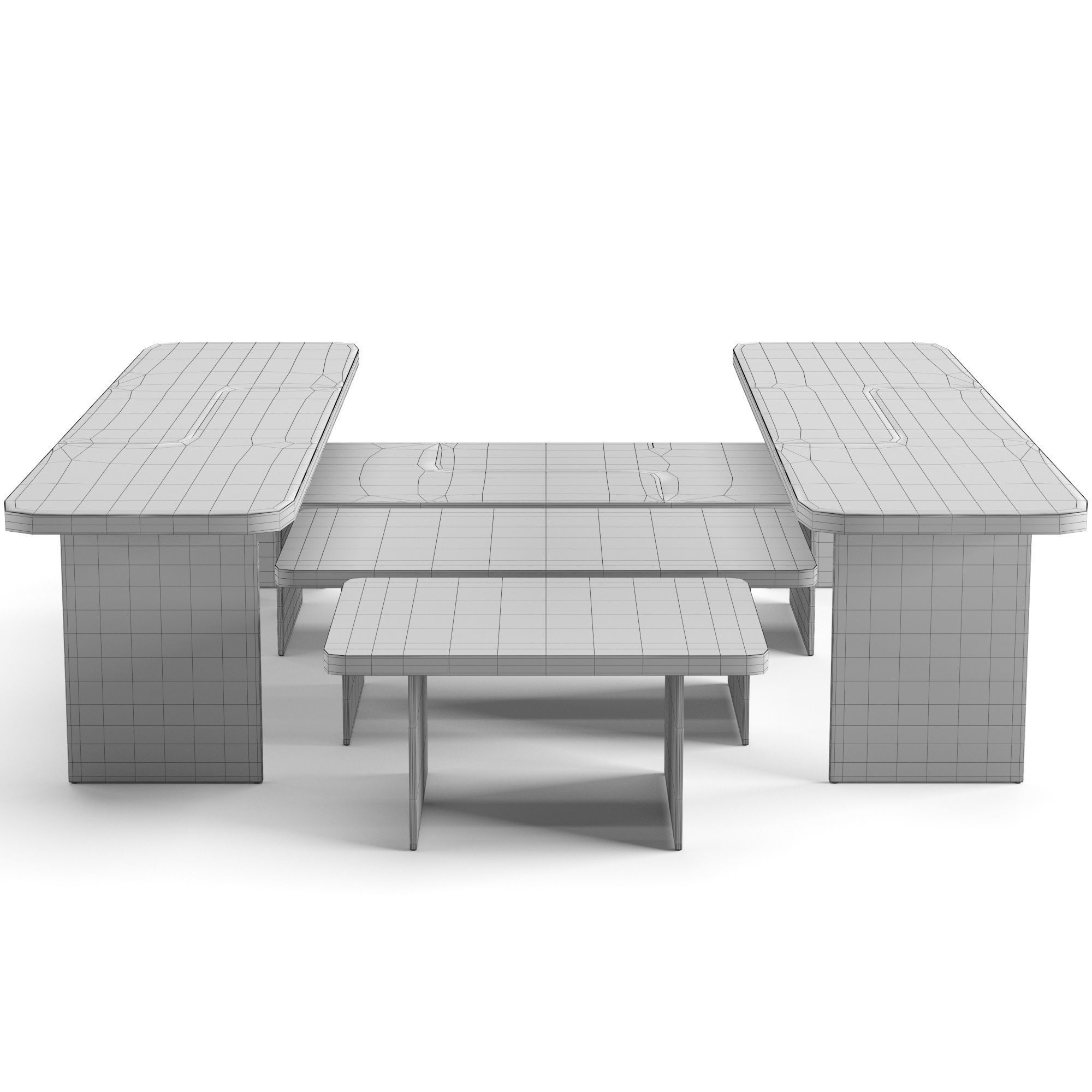 Minotti Clive coffee tables set 3D model | CGTrader