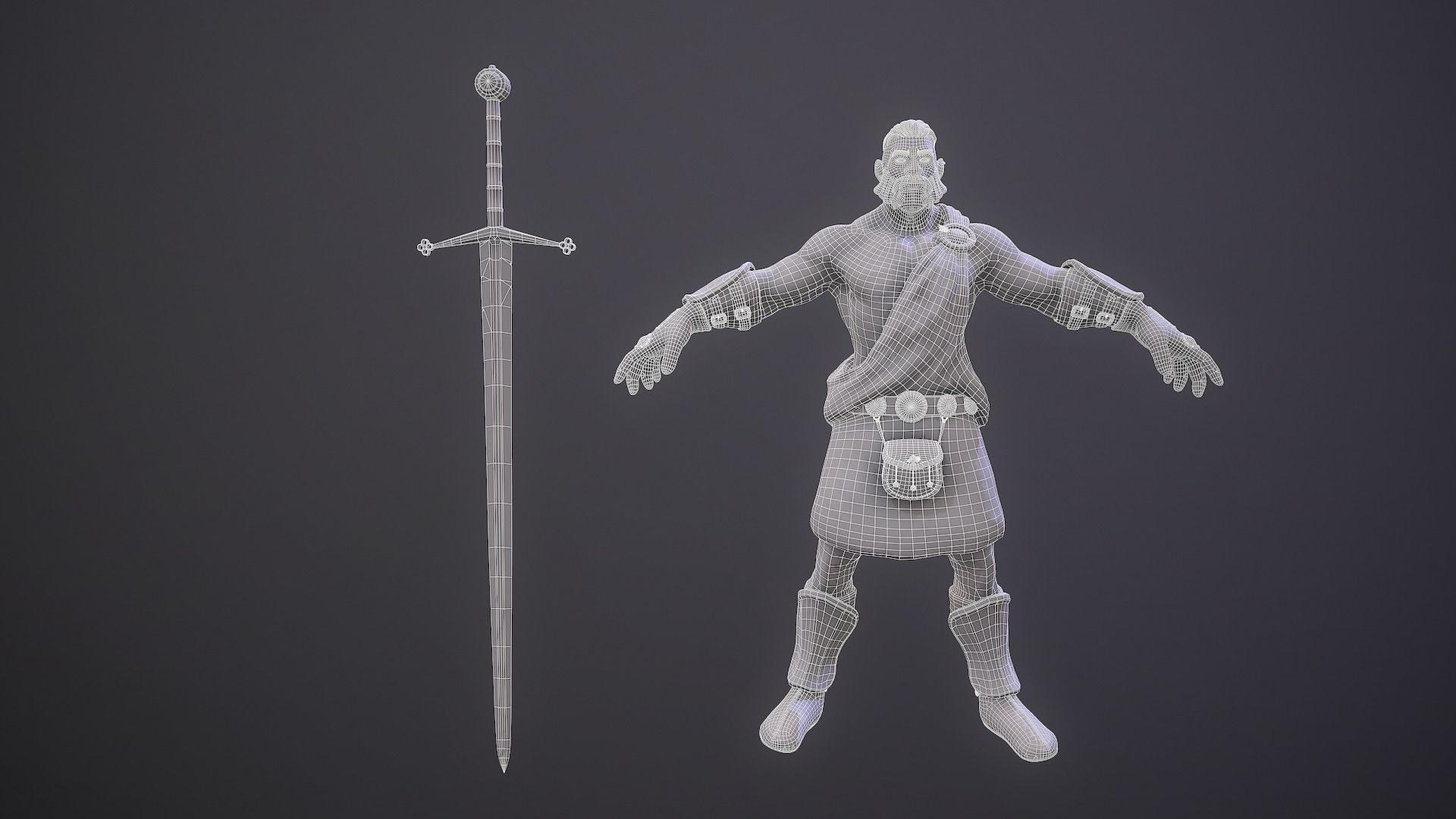 3D model Highlander Swordsman Warrior Game Ready Low-poly 3D model VR ...