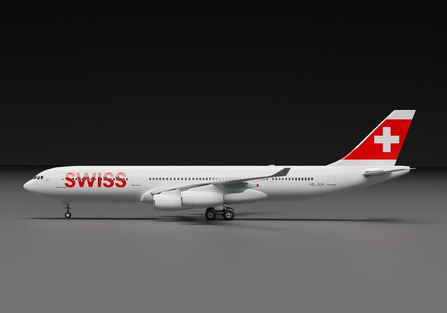Airbus A340-300 Swiss Air 3D model | CGTrader
