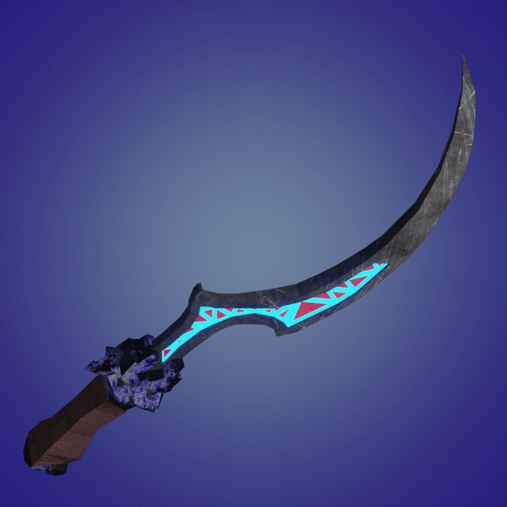 Stylized dagger with transparent inner crystal lwo-poly free VR / AR ...