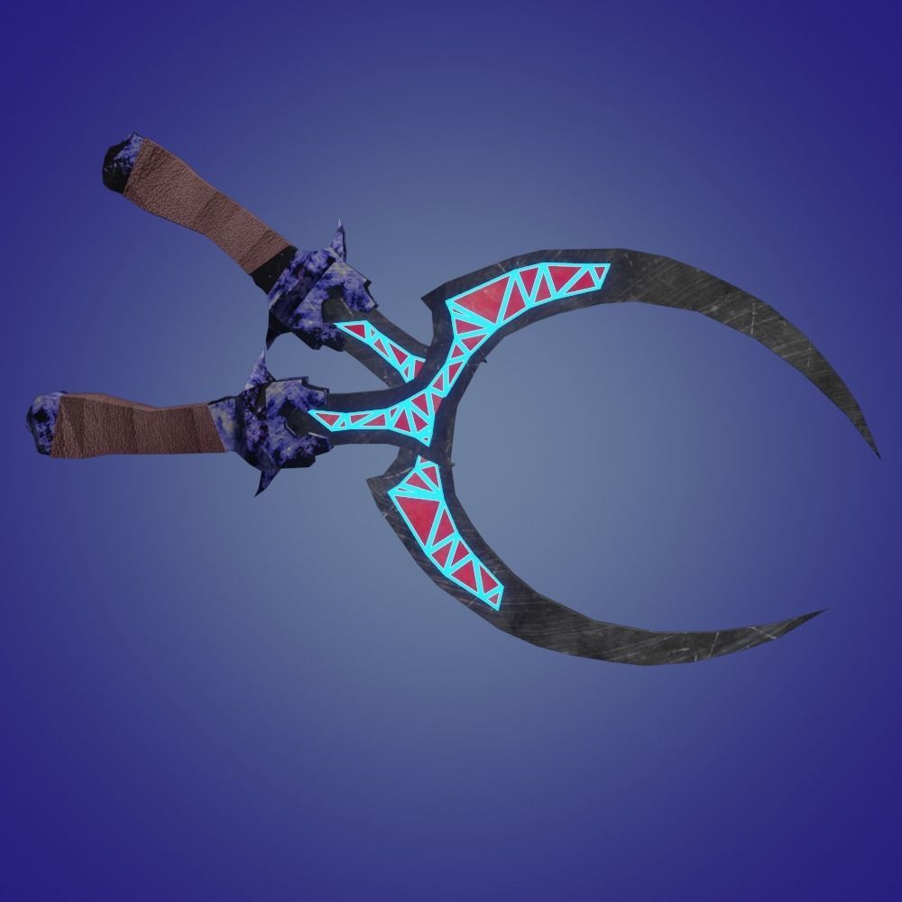 Stylized dagger with transparent inner crystal lwo-poly free VR / AR ...