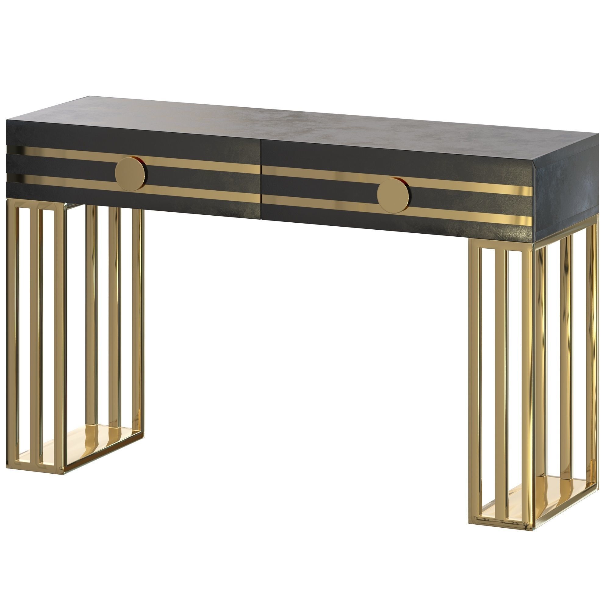 Modern Console Table with Storage Wood 3D model | CGTrader