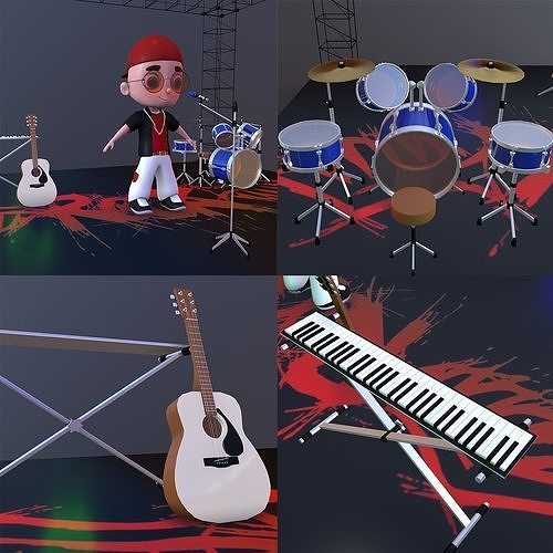 Low Poly Singer Character 3D model | CGTrader