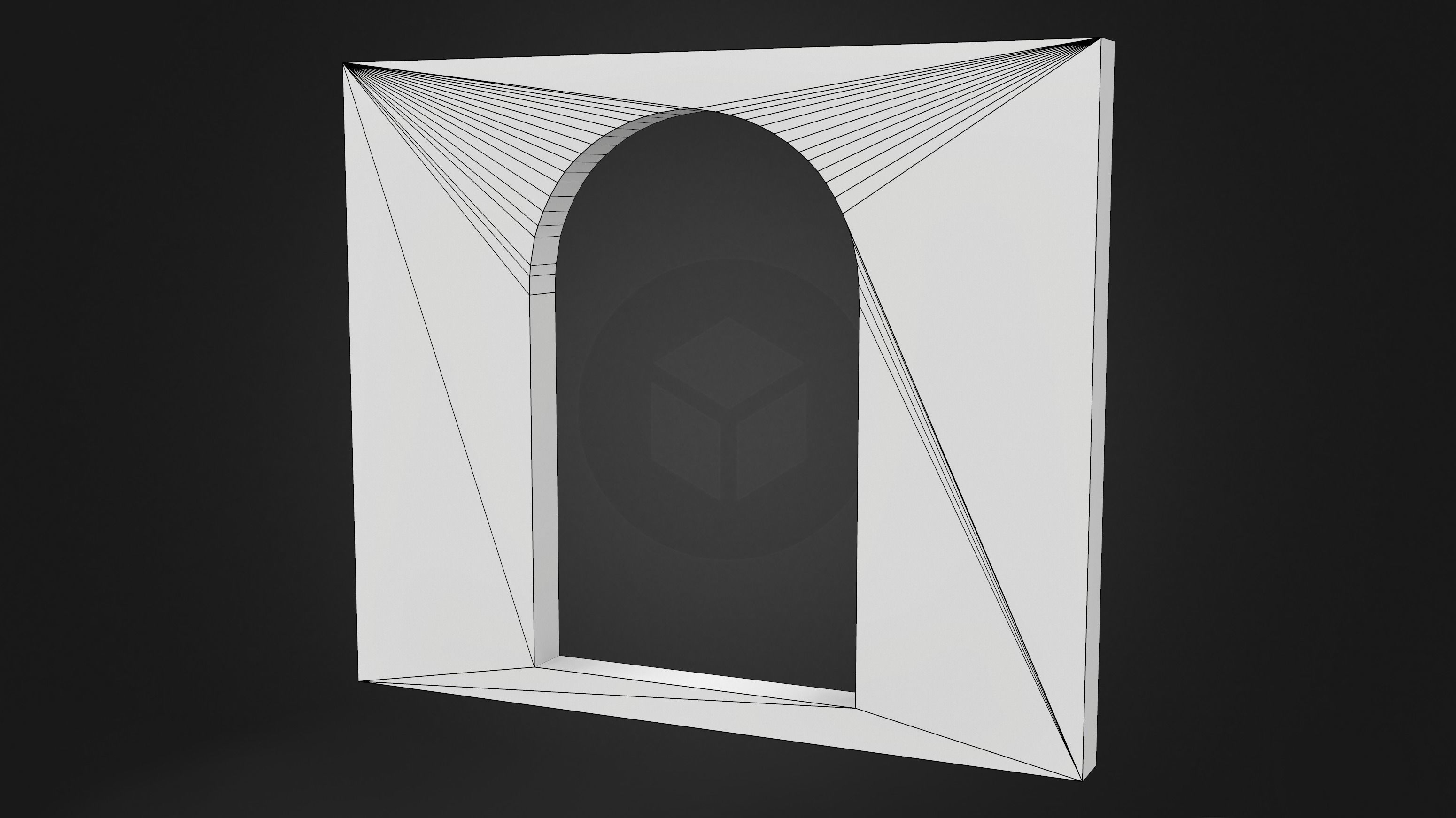 3D model Arched Window Cutout Wall VR / AR / low-poly | CGTrader