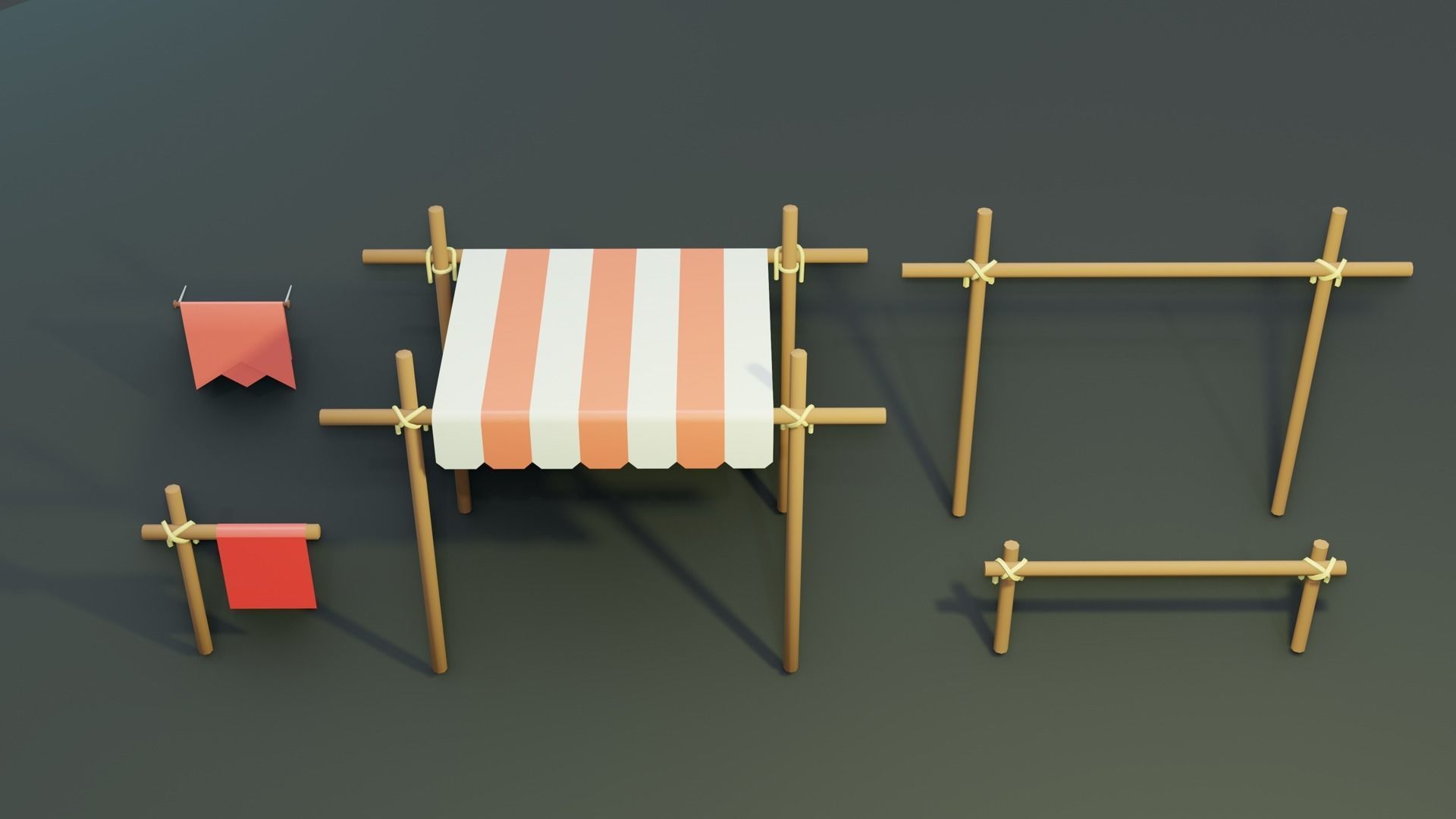 Medieval merchant Low Poly game assets pack free VR / AR / low-poly 3D ...