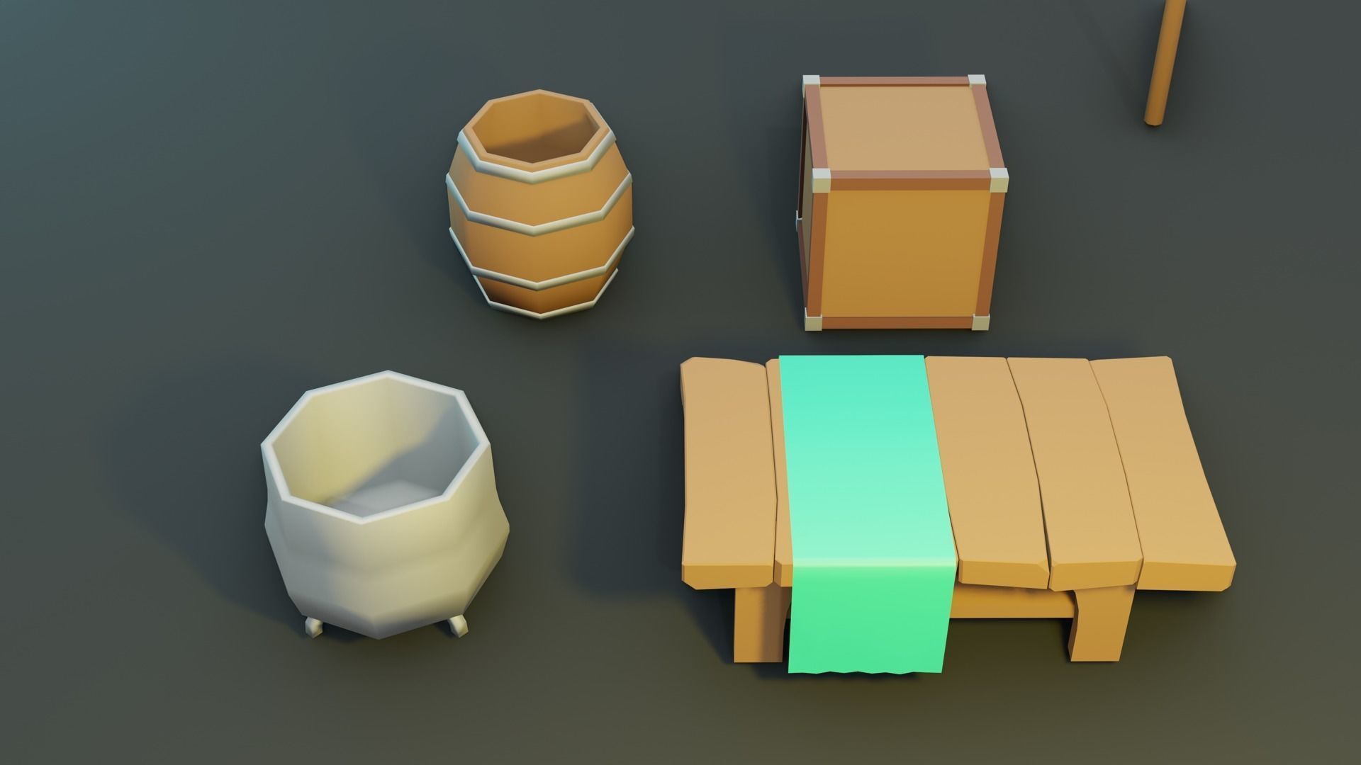 Medieval merchant Low Poly game assets pack free VR / AR / low-poly 3D ...