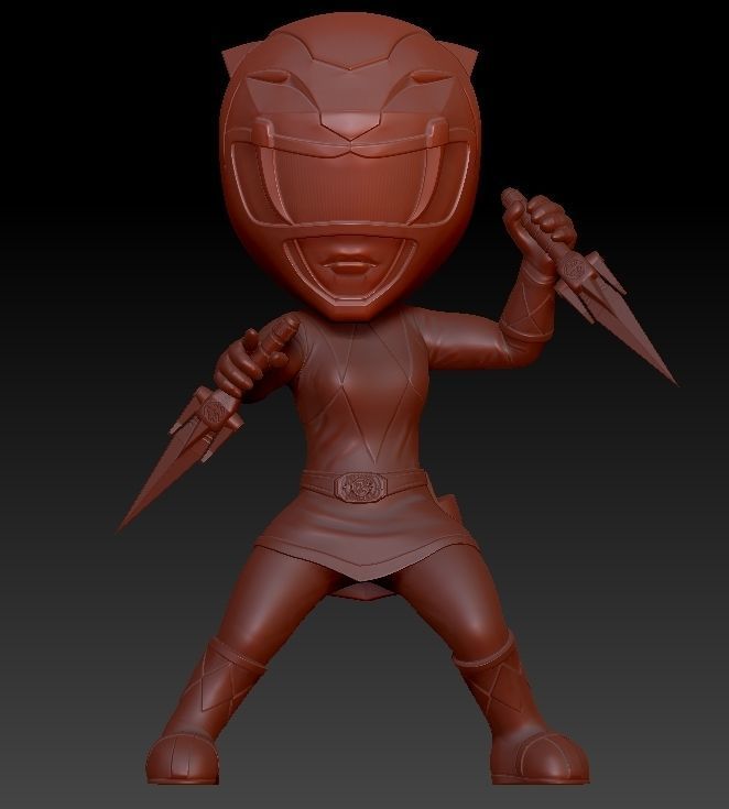 YELLOW RANGER CHIBI with a skirt 3D model 3D printable | CGTrader
