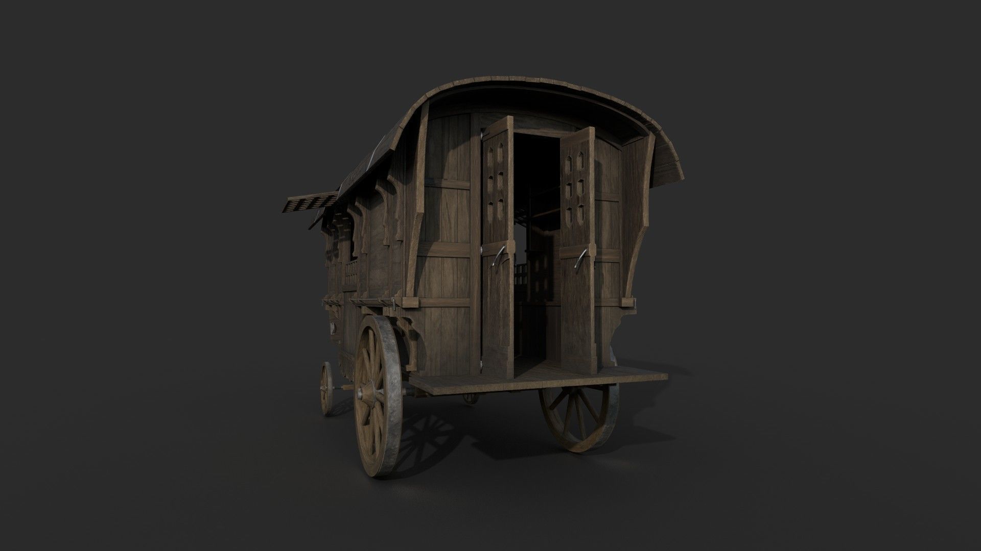 3D model Realistic Medieval Merchant Wagon VR / AR / low-poly | CGTrader
